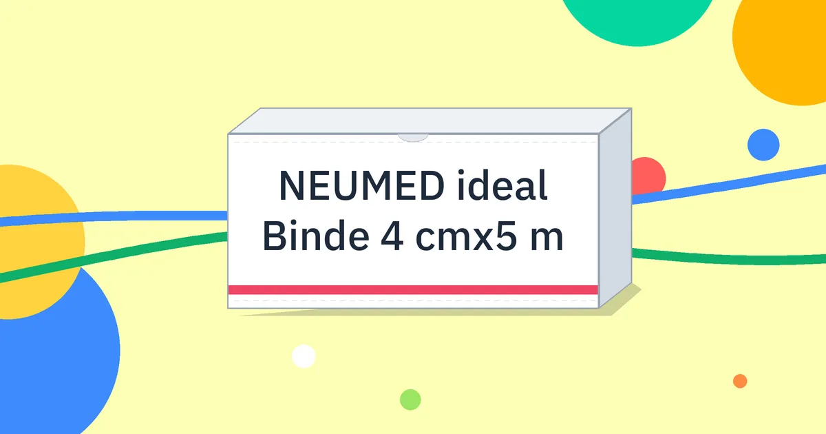 Symbolbild: Packung mit der Aufschrift NEUMED ideal Binde 4 cmx5 m (PZN 20398074) – Verfügbarkeit und Bezug in Apotheken in Frankfurt am Main