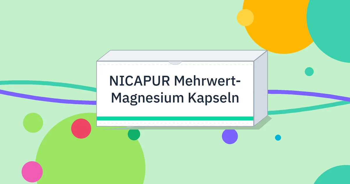 Symbolbild: Packung mit der Aufschrift NICAPUR Mehrwert-Magnesium Kapseln (PZN 11312056) – Verfügbarkeit und Bezug in Apotheken in Frankfurt am Main