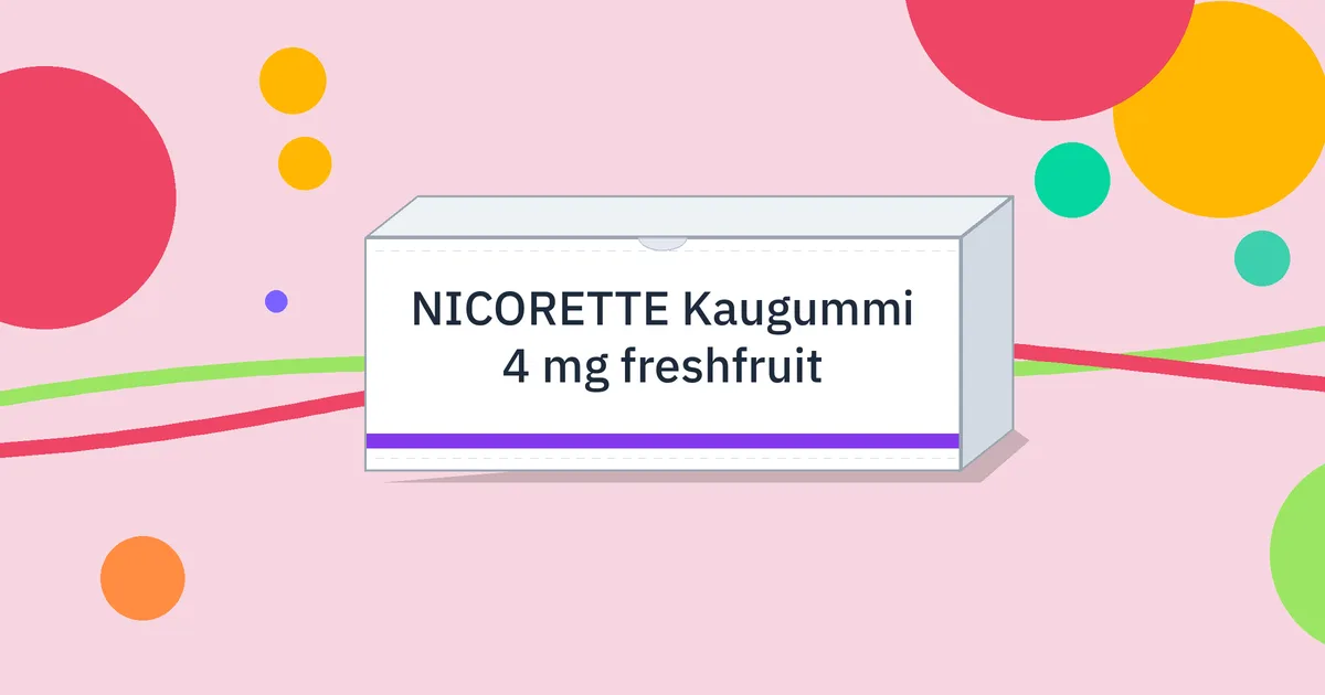 Symbolbild: Packung mit der Aufschrift NICORETTE Kaugummi 4 mg freshfruit (PZN 01640807) – Verfügbarkeit und Bezug in Apotheken in Frankfurt am Main