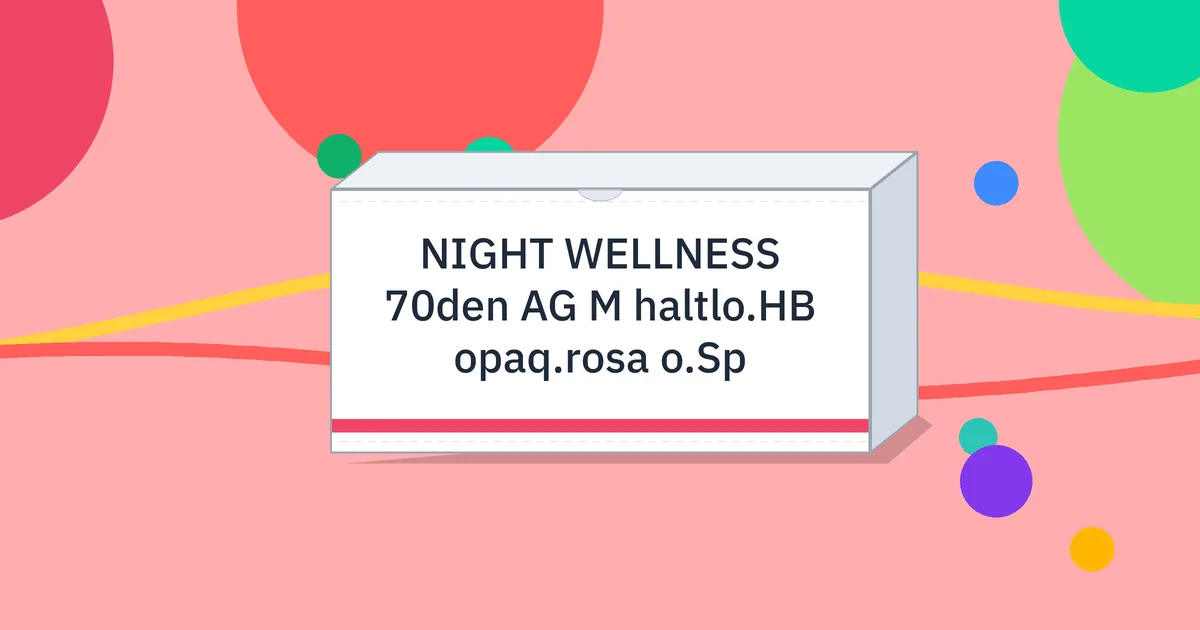 Symbolbild: Packung mit der Aufschrift NIGHT WELLNESS 70den AG M haltlo.HB opaq.rosa o.Sp (PZN 16175144) – Verfügbarkeit und Bezug in Apotheken in Frankfurt am Main