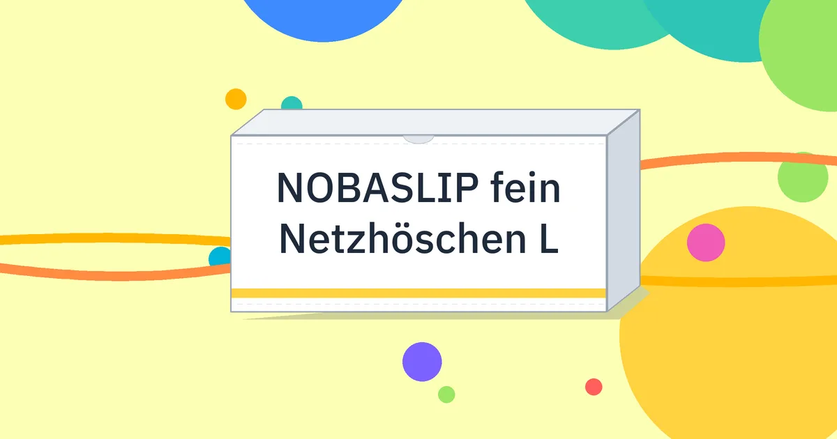 Symbolbild: Packung mit der Aufschrift NOBASLIP fein Netzhöschen L (PZN 05011178) – Verfügbarkeit und Bezug in Apotheken in Frankfurt am Main