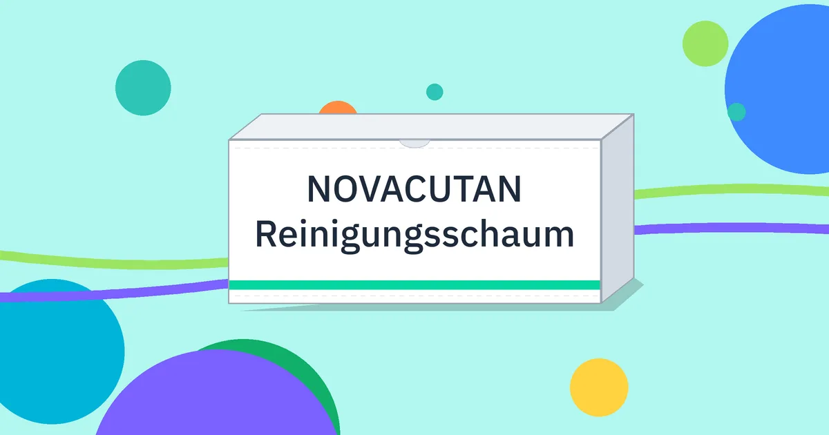 Symbolbild: Packung mit der Aufschrift NOVACUTAN Reinigungsschaum (PZN 02425962) – Verfügbarkeit und Bezug in Apotheken in Frankfurt am Main