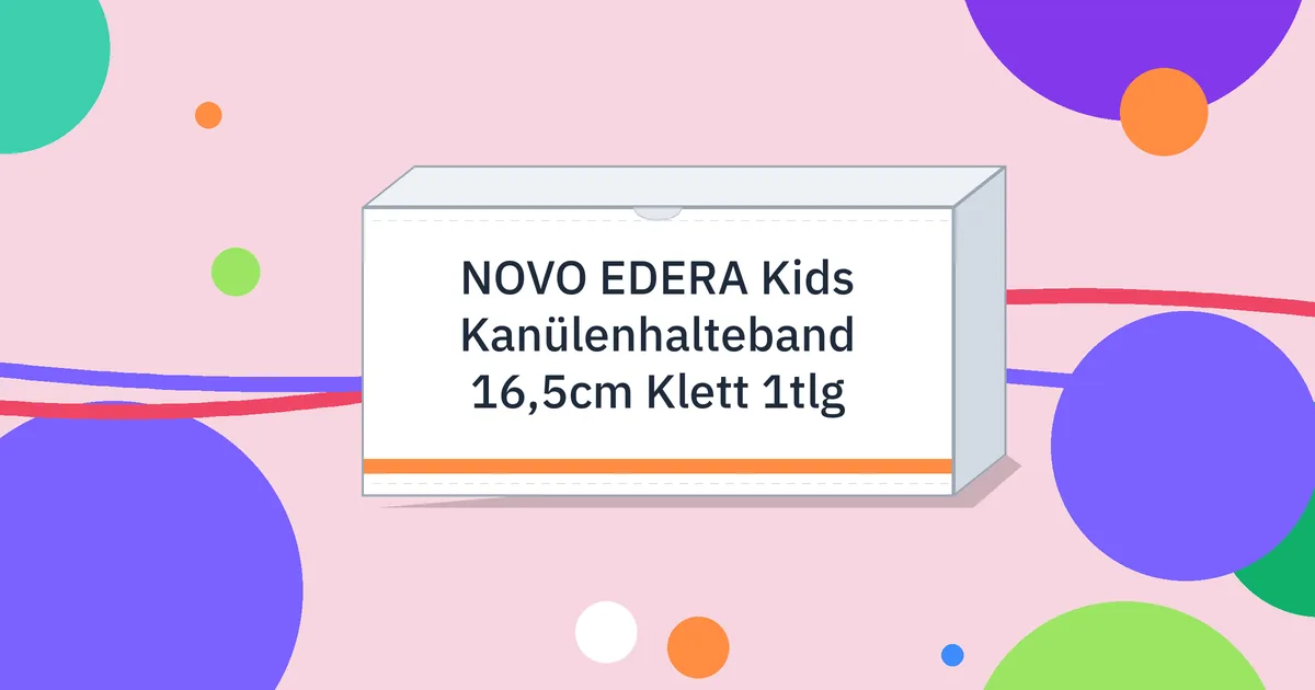 Symbolbild: Packung mit der Aufschrift NOVO EDERA Kids Kanülenhalteband 16,5cm Klett 1tlg (PZN 18726223) – Verfügbarkeit und Bezug in Apotheken in Frankfurt am Main