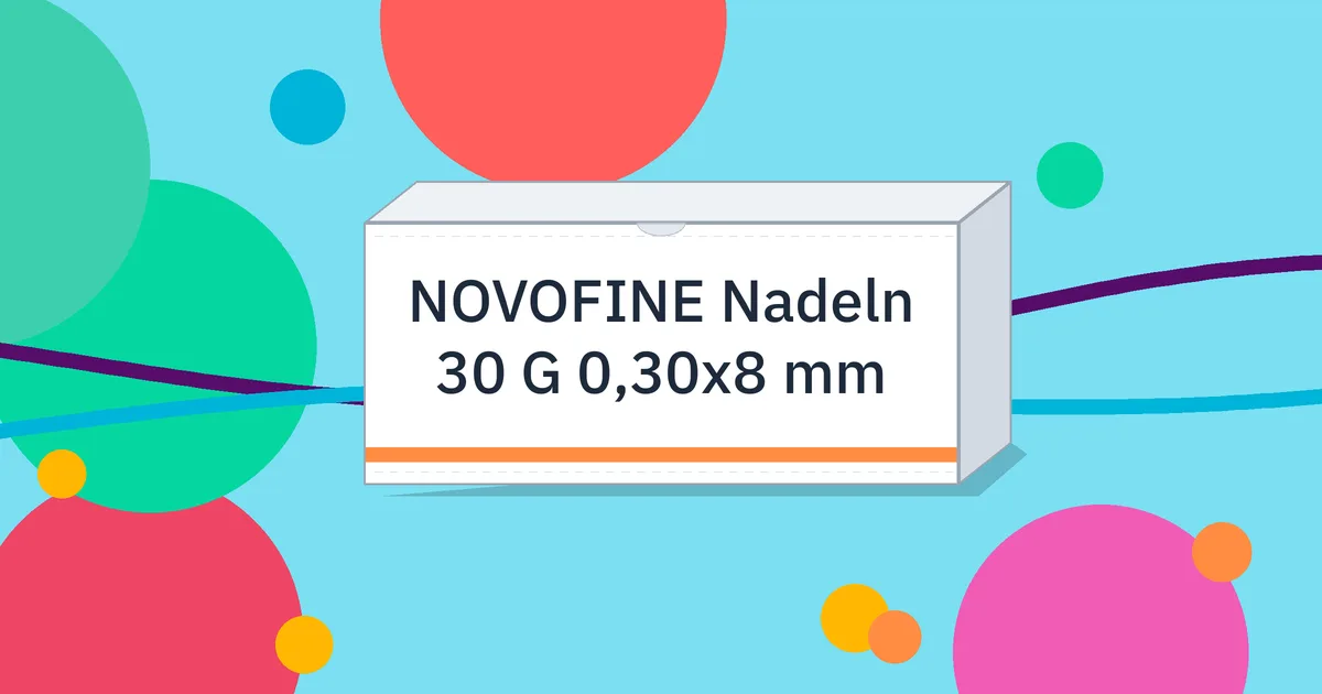 Symbolbild: Packung mit der Aufschrift NOVOFINE Nadeln 30 G 0,30x8 mm (PZN 18602923) – Verfügbarkeit und Bezug in Apotheken in Frankfurt am Main