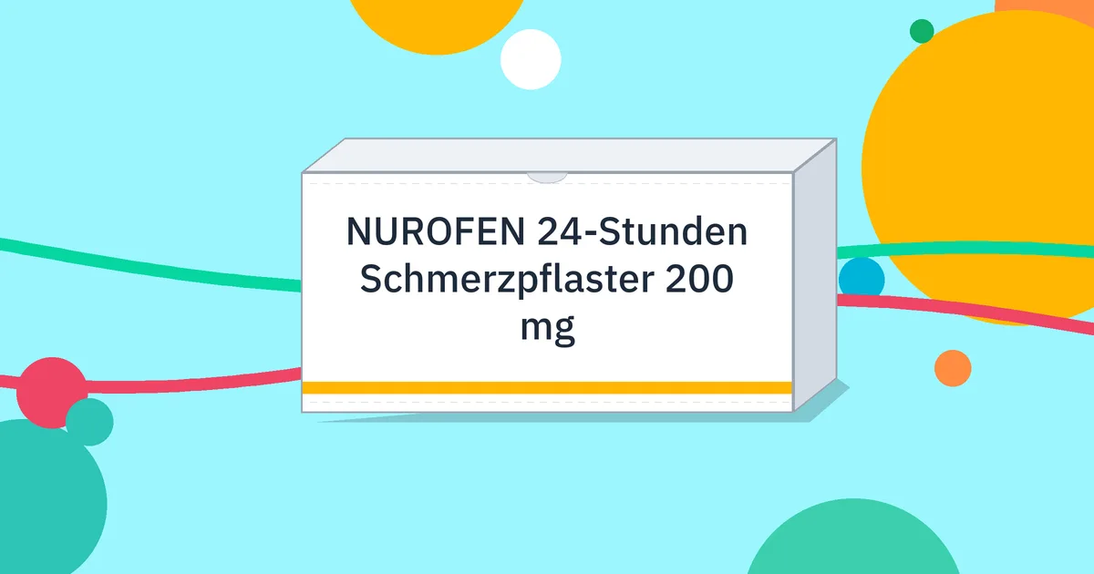 Symbolbild: Packung mit der Aufschrift NUROFEN 24-Stunden Schmerzpflaster 200 mg (PZN 06586975) – Verfügbarkeit und Bezug in Apotheken in Frankfurt am Main