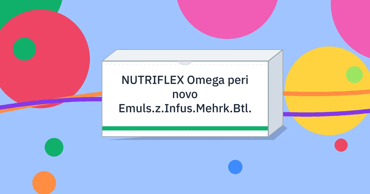 Symbolbild: Packung mit der Aufschrift NUTRIFLEX Omega peri novo Emuls.z.Infus.Mehrk.Btl. (PZN 13872322) – Verfügbarkeit und Bezug in Apotheken in Frankfurt am Main
