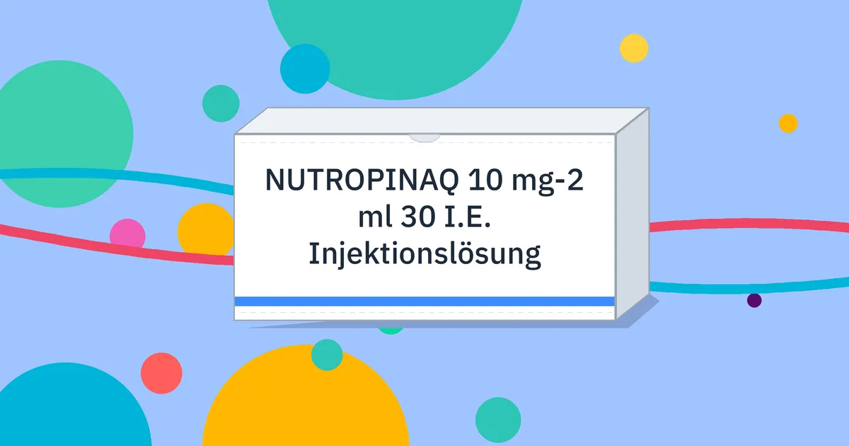 Symbolbild: Packung mit der Aufschrift NUTROPINAQ 10 mg-2 ml 30 I.E. Injektionslösung (PZN 05958096) – Verfügbarkeit und Bezug in Apotheken in Frankfurt am Main