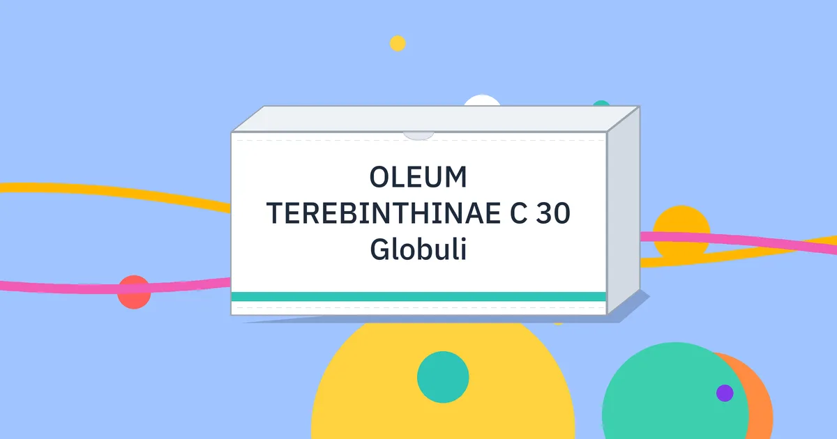 Symbolbild: Packung mit der Aufschrift OLEUM TEREBINTHINAE C 30 Globuli (PZN 07176015) – Verfügbarkeit und Bezug in Apotheken in Frankfurt am Main