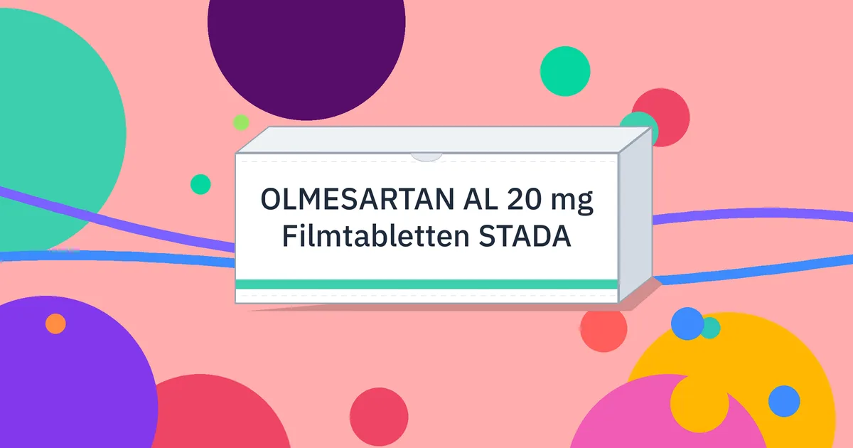 Symbolbild: Packung mit der Aufschrift OLMESARTAN AL 20 mg Filmtabletten STADA (PZN 19818884) – Verfügbarkeit und Bezug in Apotheken in Frankfurt am Main