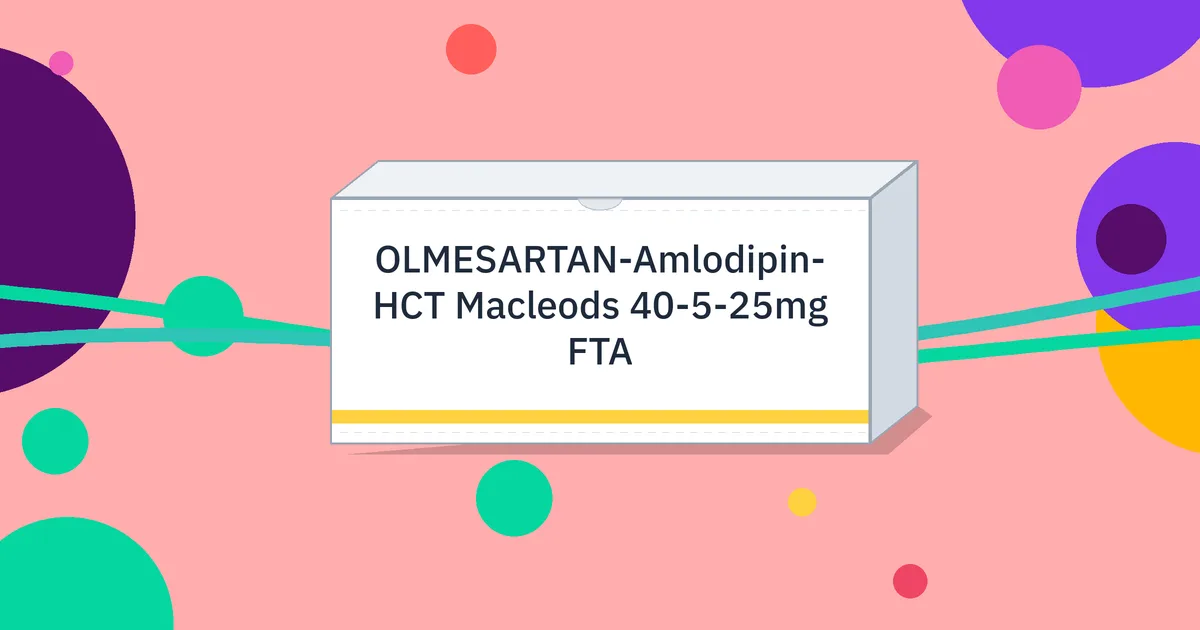 Symbolbild: Packung mit der Aufschrift OLMESARTAN-Amlodipin-HCT Macleods 40-5-25mg FTA (PZN 18314696) – Verfügbarkeit und Bezug in Apotheken in Frankfurt am Main