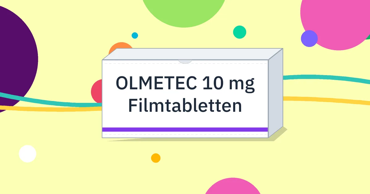 Symbolbild: Packung mit der Aufschrift OLMETEC 10 mg Filmtabletten (PZN 01988893) – Verfügbarkeit und Bezug in Apotheken in Frankfurt am Main
