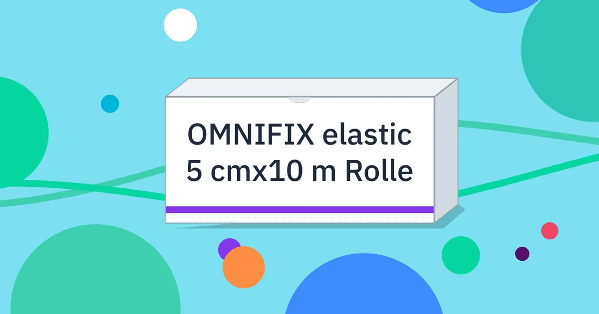 Symbolbild: Packung mit der Aufschrift OMNIFIX elastic 5 cmx10 m Rolle (PZN 15424467) – Verfügbarkeit und Bezug in Apotheken in Frankfurt am Main