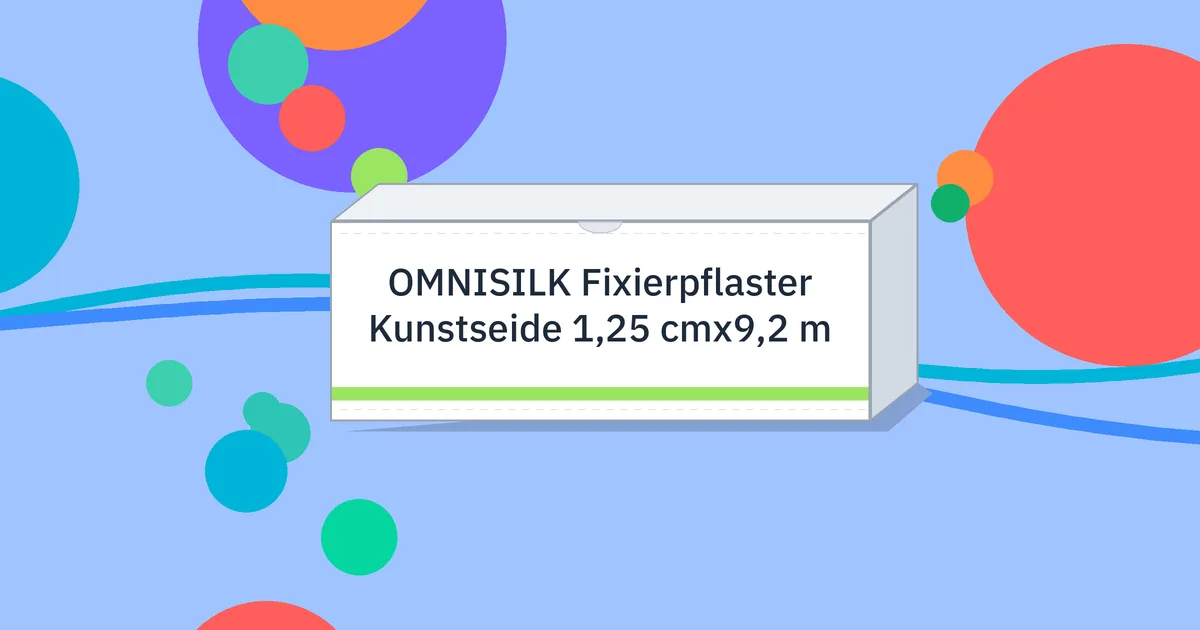 Symbolbild: Packung mit der Aufschrift OMNISILK Fixierpflaster Kunstseide 1,25 cmx9,2 m (PZN 11163509) – Verfügbarkeit und Bezug in Apotheken in Frankfurt am Main