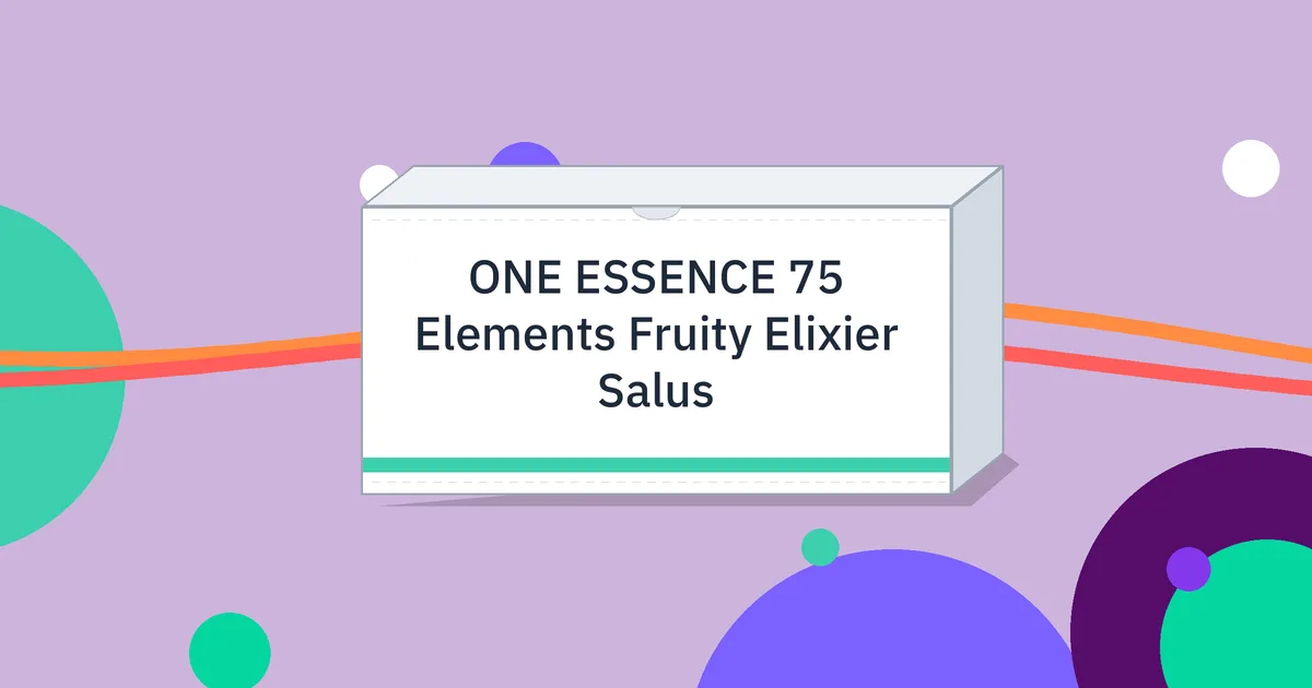 Symbolbild: Packung mit der Aufschrift ONE ESSENCE 75 Elements Fruity Elixier Salus (PZN 20340005) – Verfügbarkeit und Bezug in Apotheken in Frankfurt am Main