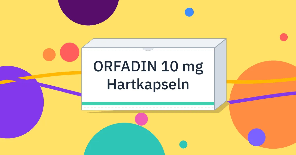 Symbolbild: Packung mit der Aufschrift ORFADIN 10 mg Hartkapseln (PZN 17523050) – Verfügbarkeit und Bezug in Apotheken in Frankfurt am Main