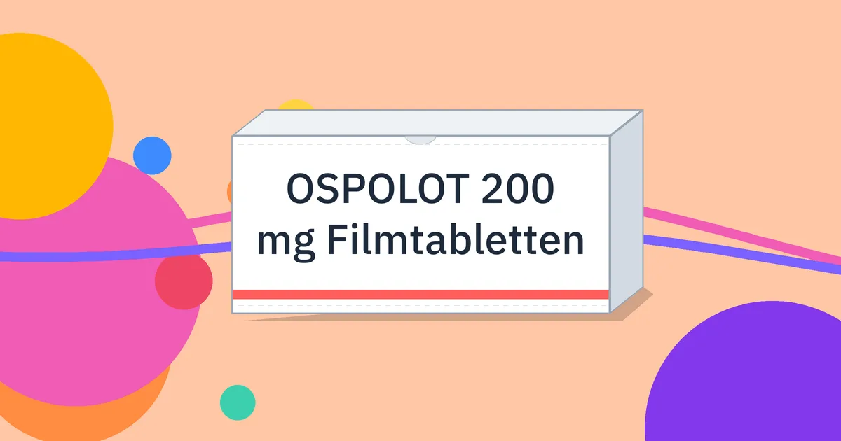 Symbolbild: Packung mit der Aufschrift OSPOLOT 200 mg Filmtabletten (PZN 17526657) – Verfügbarkeit und Bezug in Apotheken in Frankfurt am Main