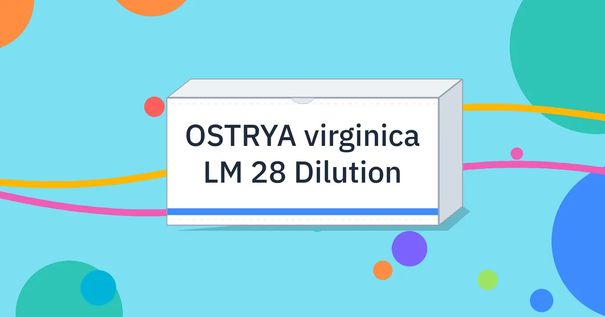 Symbolbild: Packung mit der Aufschrift OSTRYA virginica LM 28 Dilution (PZN 13628668) – Verfügbarkeit und Bezug in Apotheken in Frankfurt am Main