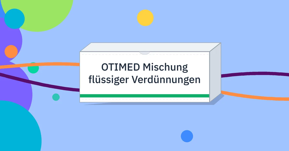 Symbolbild: Packung mit der Aufschrift OTIMED Mischung flüssiger Verdünnungen (PZN 03245423) – Verfügbarkeit und Bezug in Apotheken in Frankfurt am Main