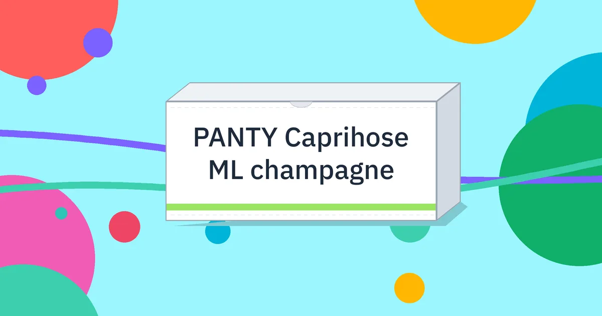 Symbolbild: Packung mit der Aufschrift PANTY Caprihose ML champagne (PZN 16191539) – Verfügbarkeit und Bezug in Apotheken in Frankfurt am Main