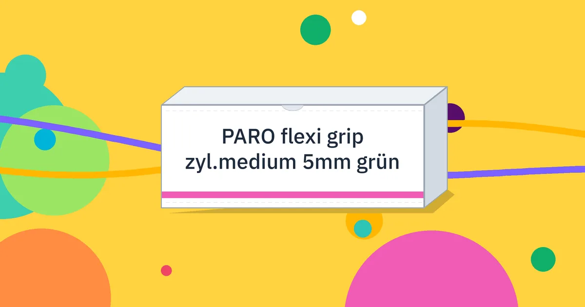 Symbolbild: Packung mit der Aufschrift PARO flexi grip zyl.medium 5mm grün (PZN 17372697) – Verfügbarkeit und Bezug in Apotheken in Frankfurt am Main