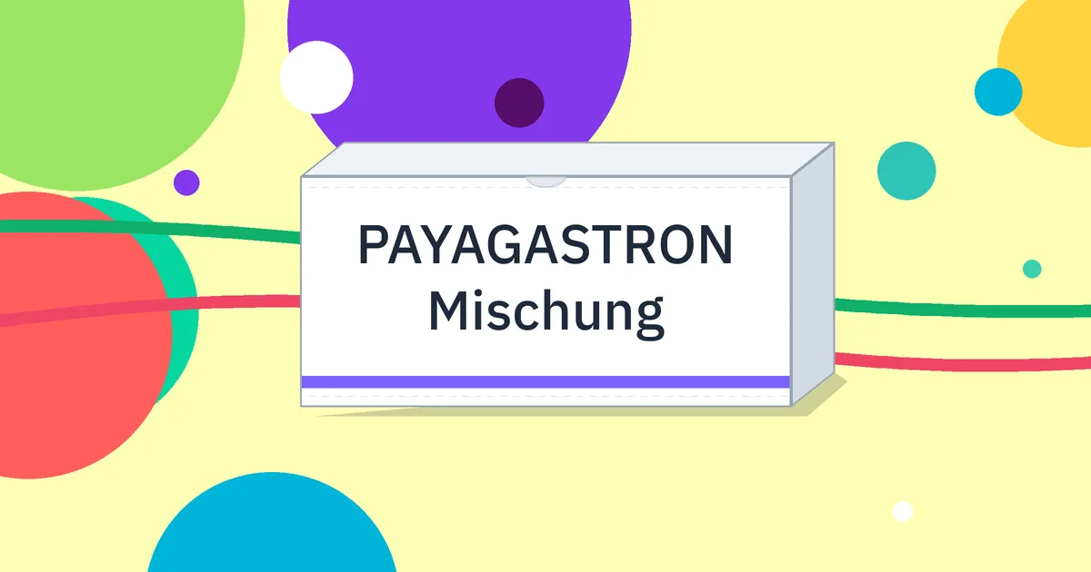 Symbolbild: Packung mit der Aufschrift PAYAGASTRON Mischung (PZN 06910619) – Verfügbarkeit und Bezug in Apotheken in Frankfurt am Main
