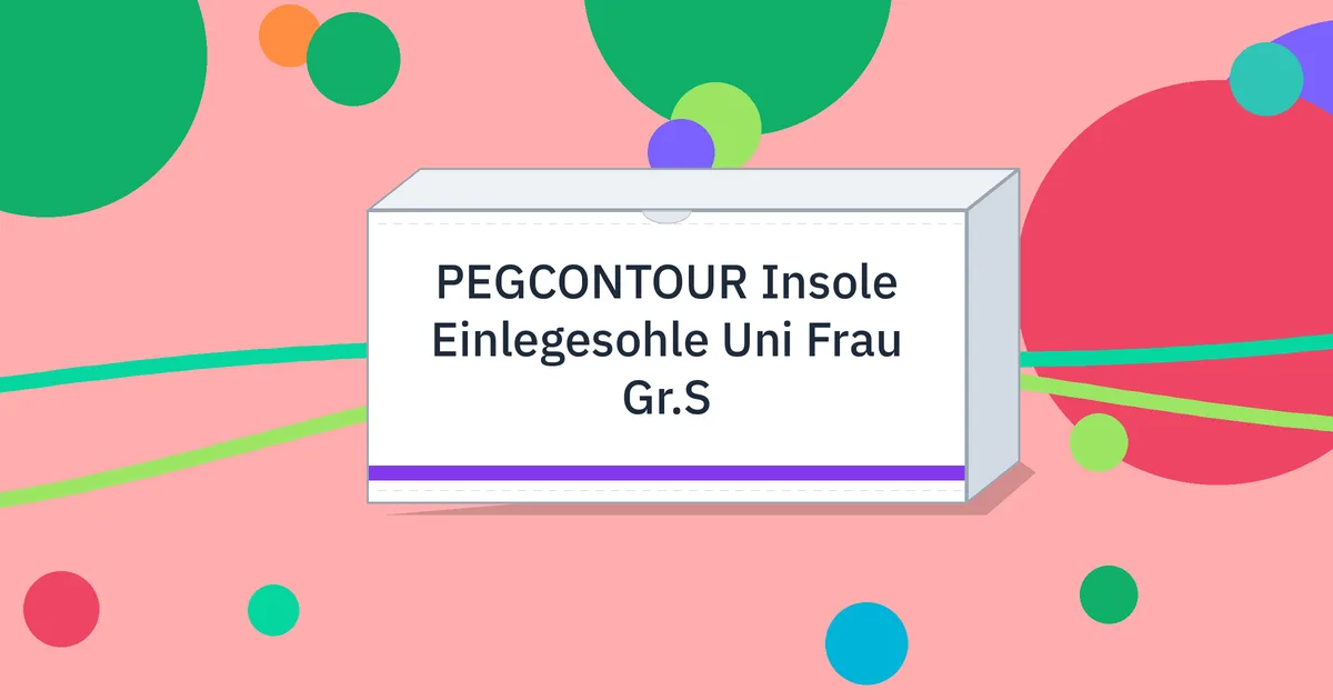 Symbolbild: Packung mit der Aufschrift PEGCONTOUR Insole Einlegesohle Uni Frau Gr.S (PZN 17871897) – Verfügbarkeit und Bezug in Apotheken in Frankfurt am Main