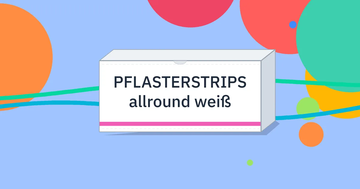 Symbolbild: Packung mit der Aufschrift PFLASTERSTRIPS allround weiß (PZN 15249165) – Verfügbarkeit und Bezug in Apotheken in Frankfurt am Main