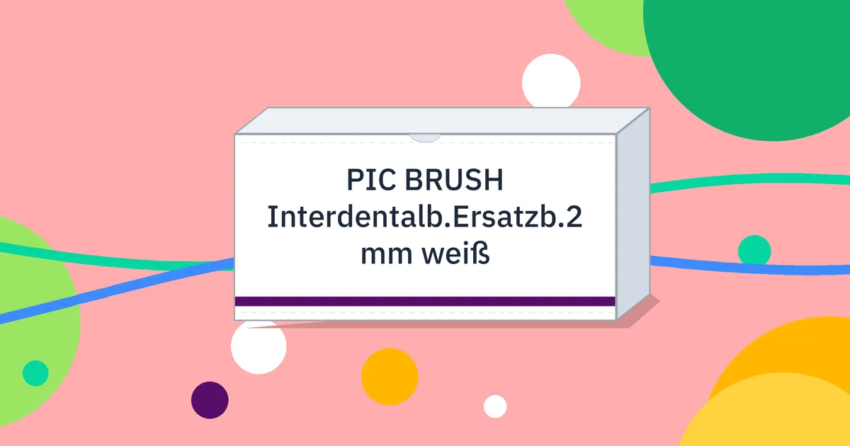 Symbolbild: Packung mit der Aufschrift PIC BRUSH Interdentalb.Ersatzb.2 mm weiß (PZN 07391245) – Verfügbarkeit und Bezug in Apotheken in Frankfurt am Main