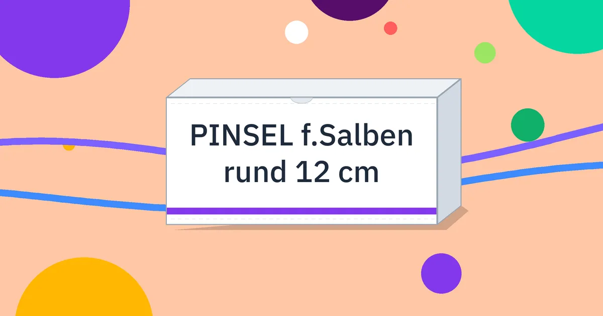 Symbolbild: Packung mit der Aufschrift PINSEL f.Salben rund 12 cm (PZN 01734980) – Verfügbarkeit und Bezug in Apotheken in Frankfurt am Main