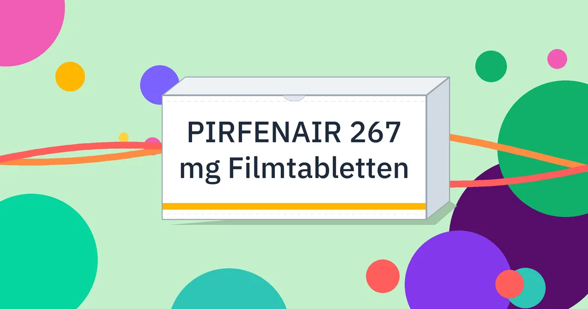 Symbolbild: Packung mit der Aufschrift PIRFENAIR 267 mg Filmtabletten (PZN 17854806) – Verfügbarkeit und Bezug in Apotheken in Frankfurt am Main