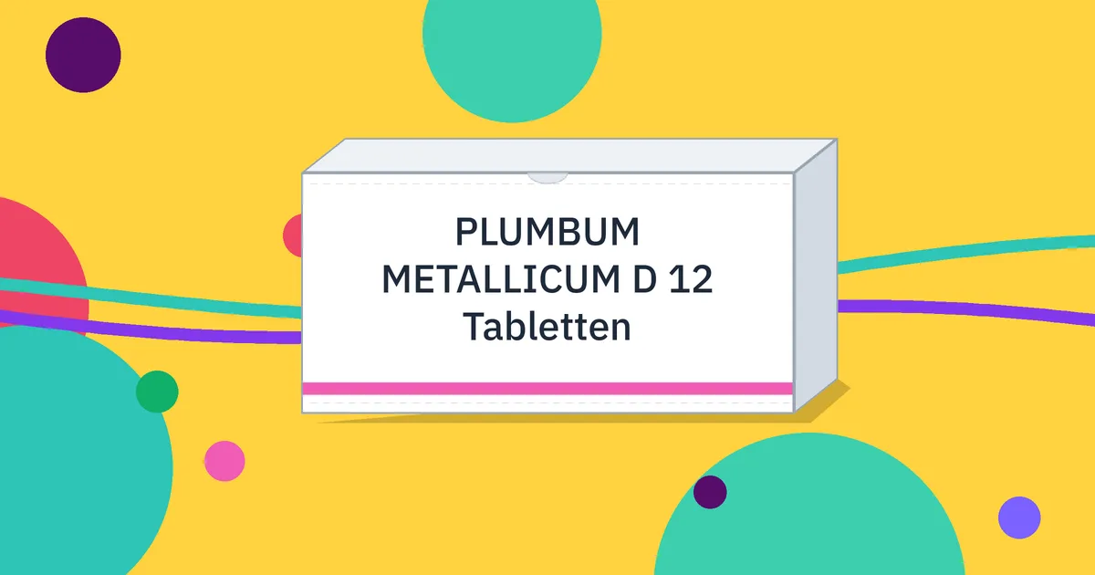 Symbolbild: Packung mit der Aufschrift PLUMBUM METALLICUM D 12 Tabletten (PZN 02122463) – Verfügbarkeit und Bezug in Apotheken in Frankfurt am Main