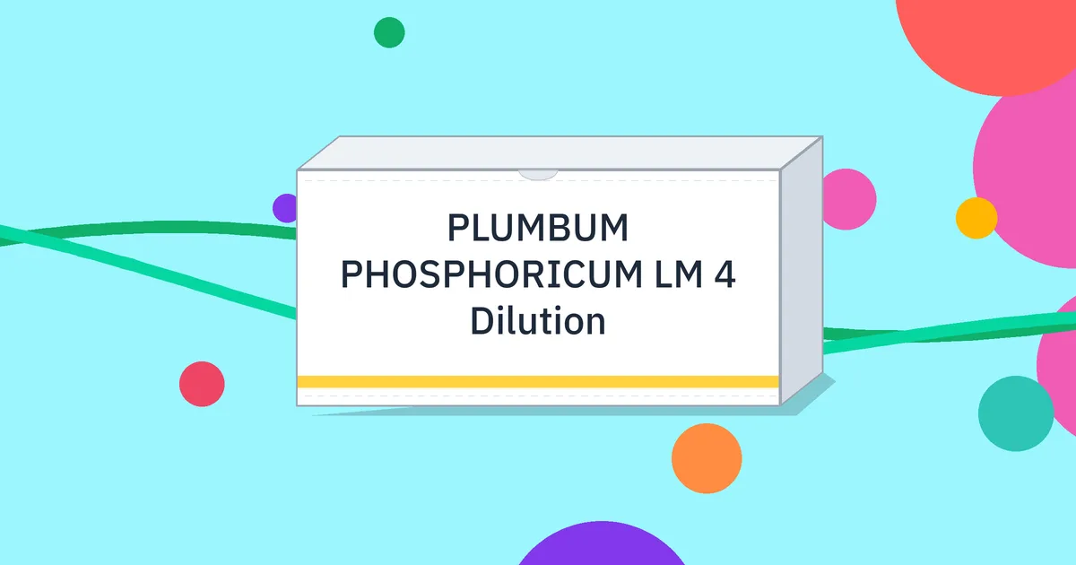 Symbolbild: Packung mit der Aufschrift PLUMBUM PHOSPHORICUM LM 4 Dilution (PZN 13042371) – Verfügbarkeit und Bezug in Apotheken in Frankfurt am Main