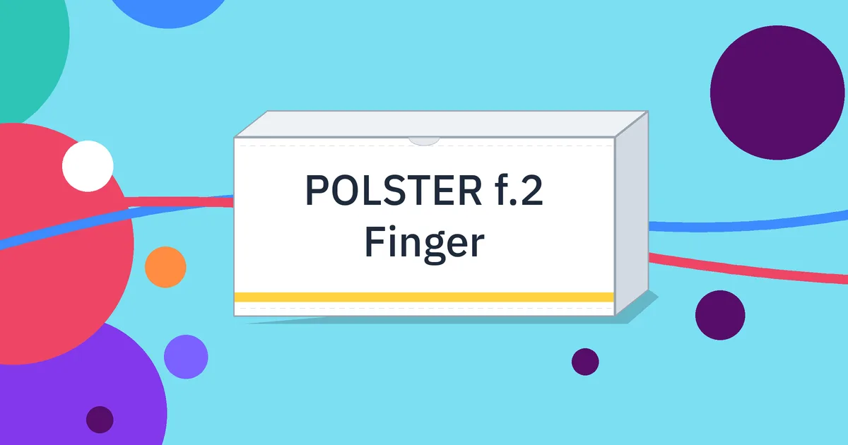 Symbolbild: Packung mit der Aufschrift POLSTER f.2 Finger (PZN 07007732) – Verfügbarkeit und Bezug in Apotheken in Frankfurt am Main