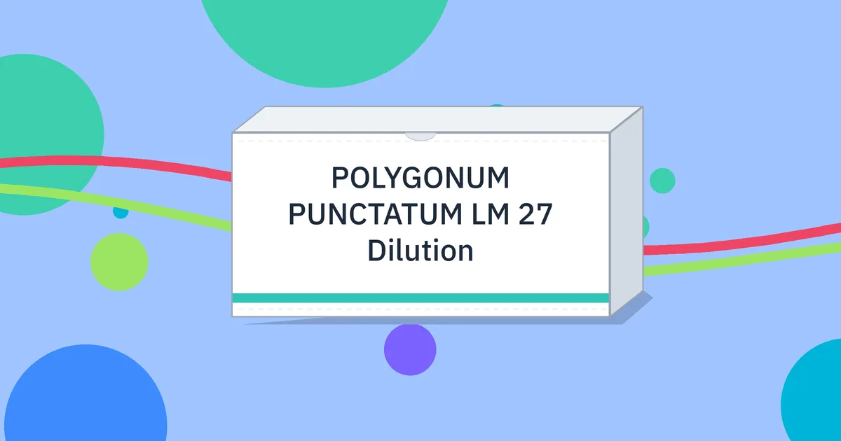 Symbolbild: Packung mit der Aufschrift POLYGONUM PUNCTATUM LM 27 Dilution (PZN 13663044) – Verfügbarkeit und Bezug in Apotheken in Frankfurt am Main