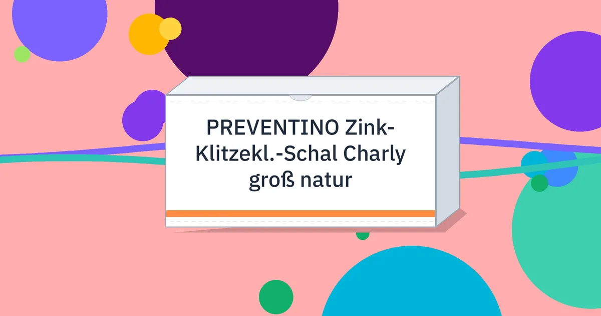 Symbolbild: Packung mit der Aufschrift PREVENTINO Zink-Klitzekl.-Schal Charly groß natur (PZN 12447373) – Verfügbarkeit und Bezug in Apotheken in Frankfurt am Main
