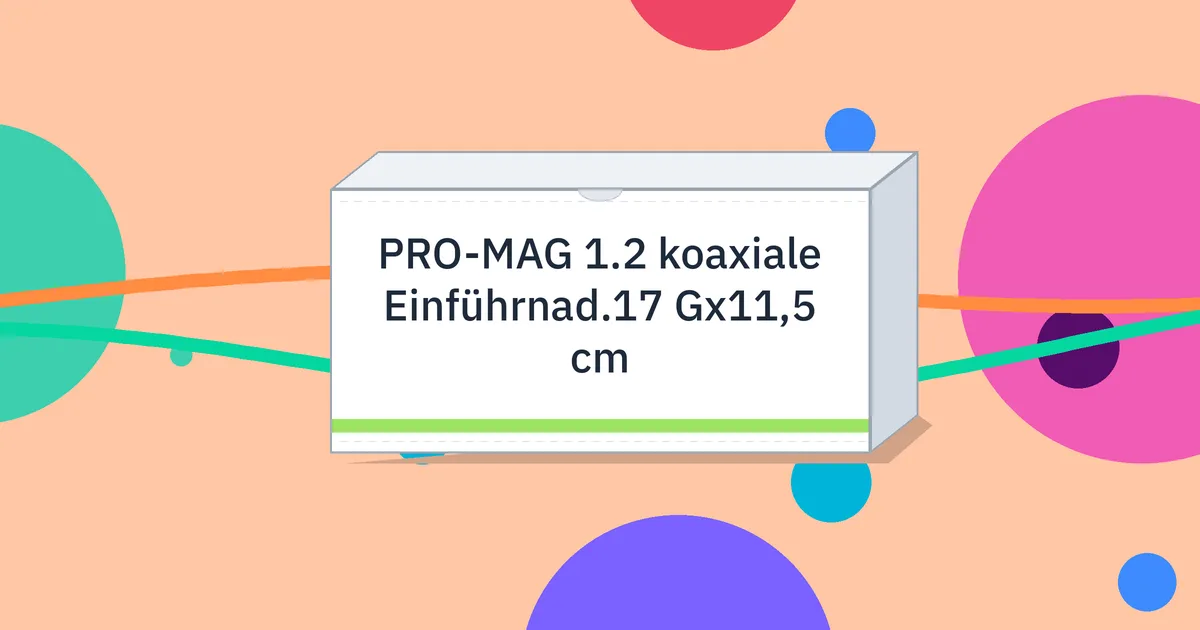 Symbolbild: Packung mit der Aufschrift PRO-MAG 1.2 koaxiale Einführnad.17 Gx11,5 cm (PZN 06768067) – Verfügbarkeit und Bezug in Apotheken in Frankfurt am Main