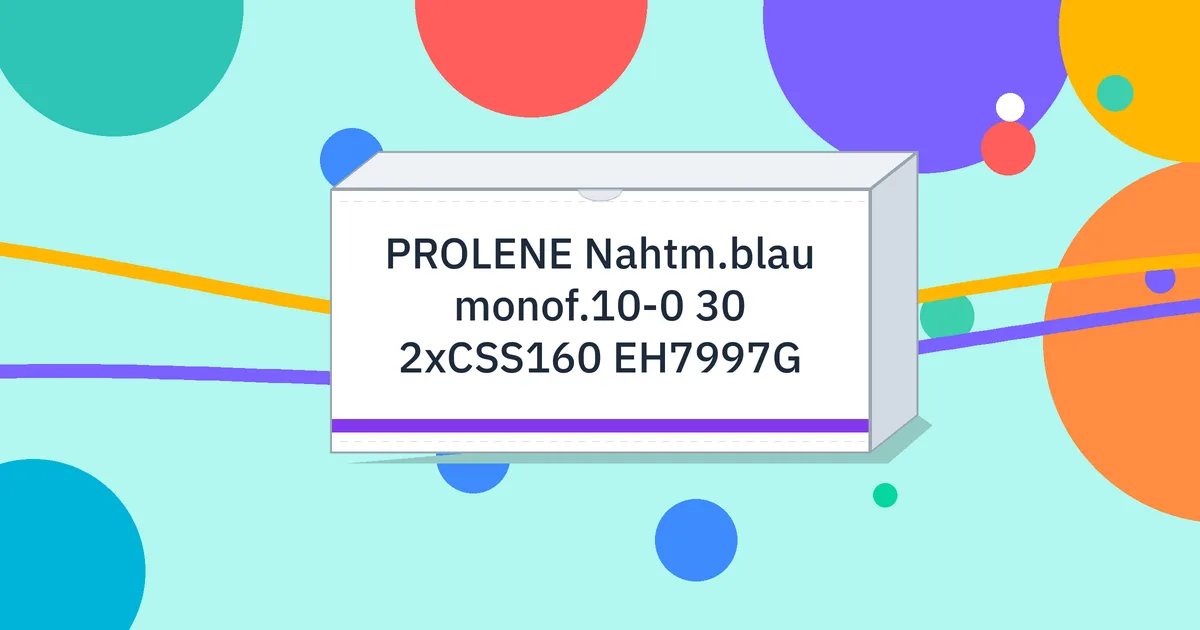 Symbolbild: Packung mit der Aufschrift PROLENE Nahtm.blau monof.10-0 30 2xCSS160 EH7997G (PZN 16254613) – Verfügbarkeit und Bezug in Apotheken in Frankfurt am Main