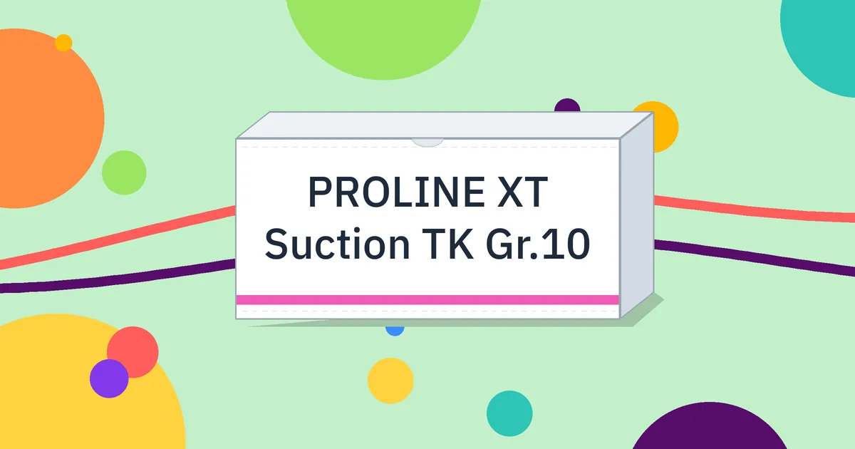 Symbolbild: Packung mit der Aufschrift PROLINE XT Suction TK Gr.10 (PZN 17599946) – Verfügbarkeit und Bezug in Apotheken in Frankfurt am Main