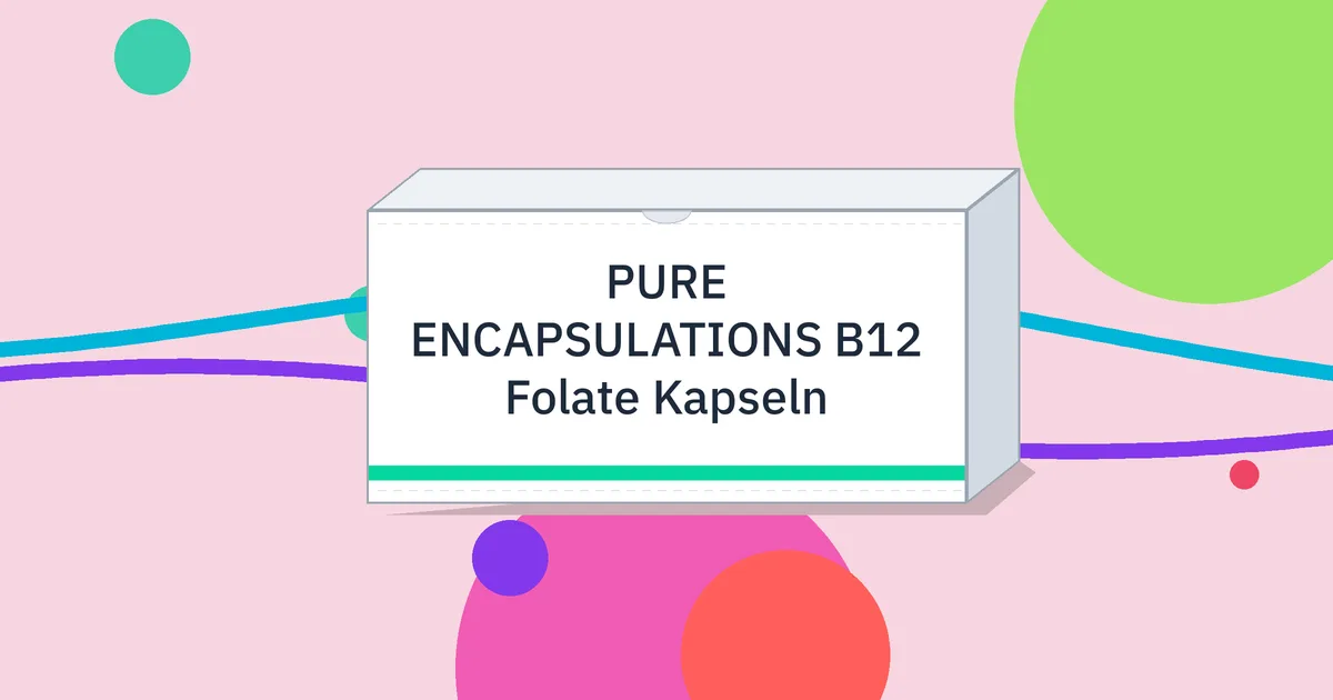 Symbolbild: Packung mit der Aufschrift PURE ENCAPSULATIONS B12 Folate Kapseln (PZN 12341746) – Verfügbarkeit und Bezug in Apotheken in Frankfurt am Main