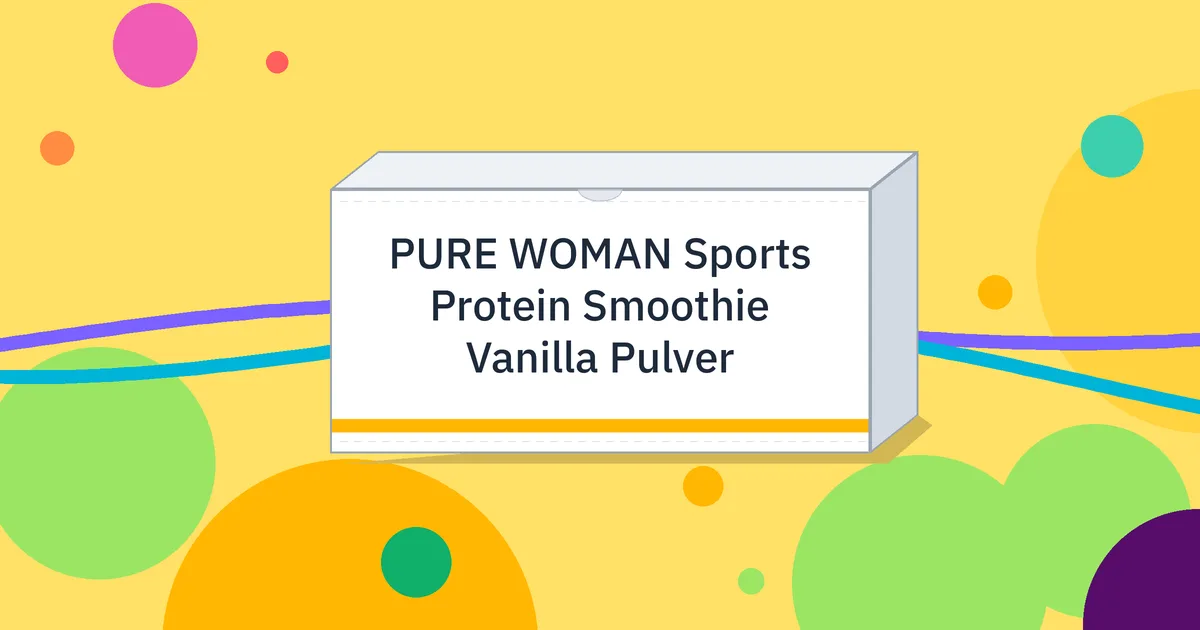 Symbolbild: Packung mit der Aufschrift PURE WOMAN Sports Protein Smoothie Vanilla Pulver (PZN 12668418) – Verfügbarkeit und Bezug in Apotheken in Frankfurt am Main