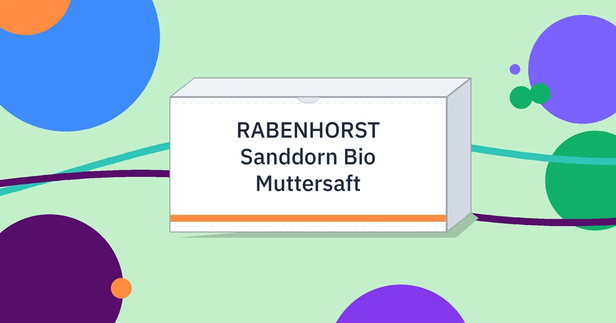 Symbolbild: Packung mit der Aufschrift RABENHORST Sanddorn Bio Muttersaft (PZN 06679317) – Verfügbarkeit und Bezug in Apotheken in Frankfurt am Main