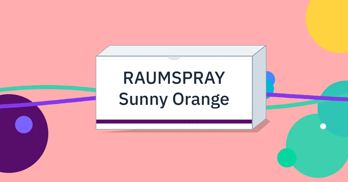 Symbolbild: Packung mit der Aufschrift RAUMSPRAY Sunny Orange (PZN 02834927) – Verfügbarkeit und Bezug in Apotheken in Frankfurt am Main