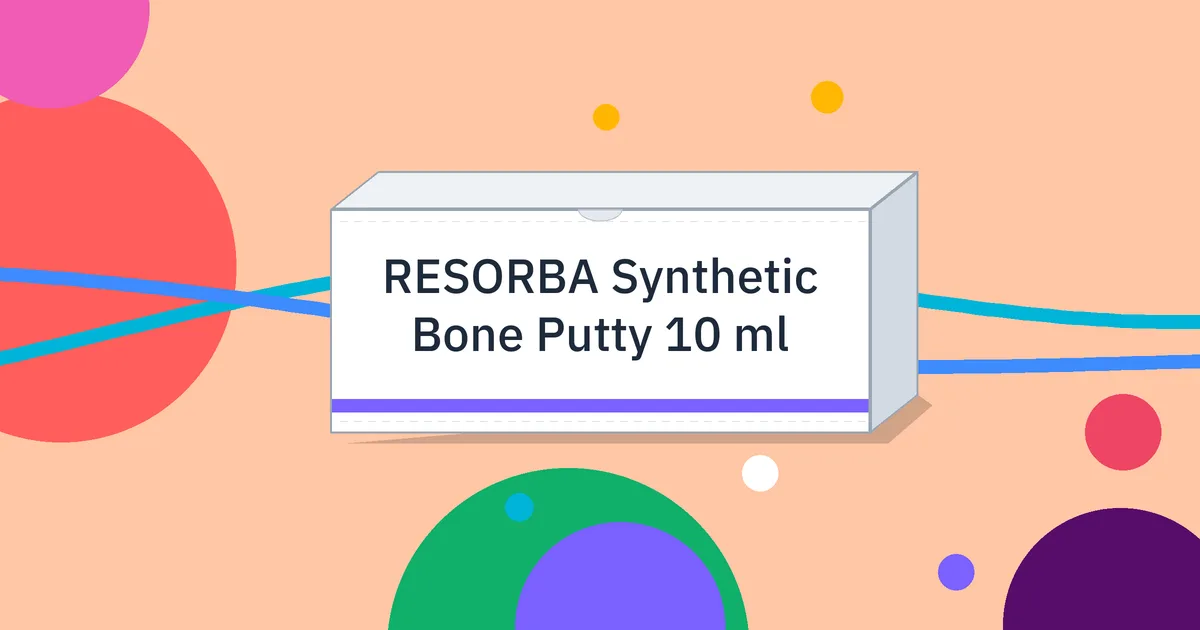 Symbolbild: Packung mit der Aufschrift RESORBA Synthetic Bone Putty 10 ml (PZN 16857464) – Verfügbarkeit und Bezug in Apotheken in Frankfurt am Main
