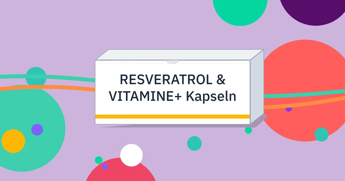 Symbolbild: Packung mit der Aufschrift RESVERATROL & VITAMINE+ Kapseln (PZN 18213682) – Verfügbarkeit und Bezug in Apotheken in Frankfurt am Main