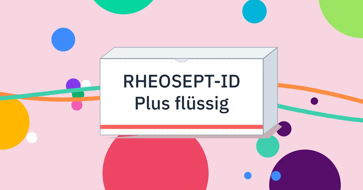 Symbolbild: Packung mit der Aufschrift RHEOSEPT-ID Plus flüssig (PZN 04805309) – Verfügbarkeit und Bezug in Apotheken in Frankfurt am Main