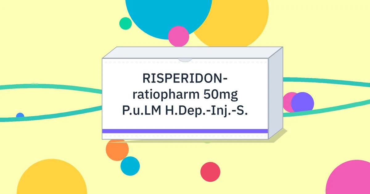 Symbolbild: Packung mit der Aufschrift RISPERIDON-ratiopharm 50mg P.u.LM H.Dep.-Inj.-S. (PZN 16233025) – Verfügbarkeit und Bezug in Apotheken in Frankfurt am Main