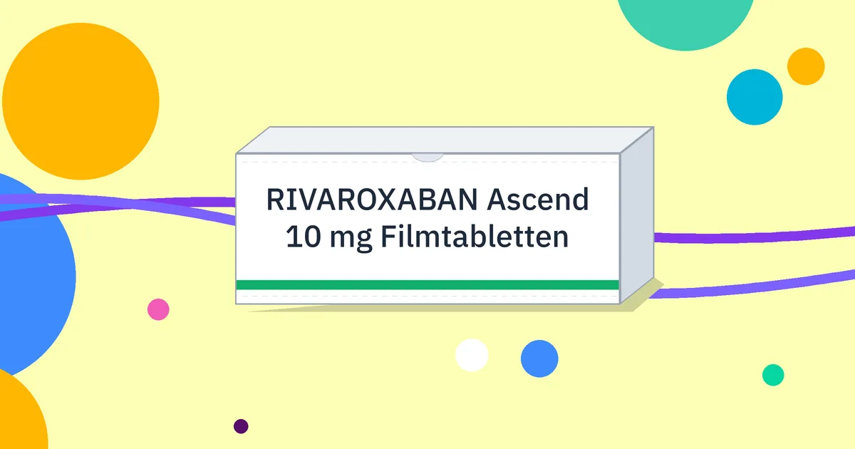 Symbolbild: Packung mit der Aufschrift RIVAROXABAN Ascend 10 mg Filmtabletten (PZN 20161923) – Verfügbarkeit und Bezug in Apotheken in Frankfurt am Main