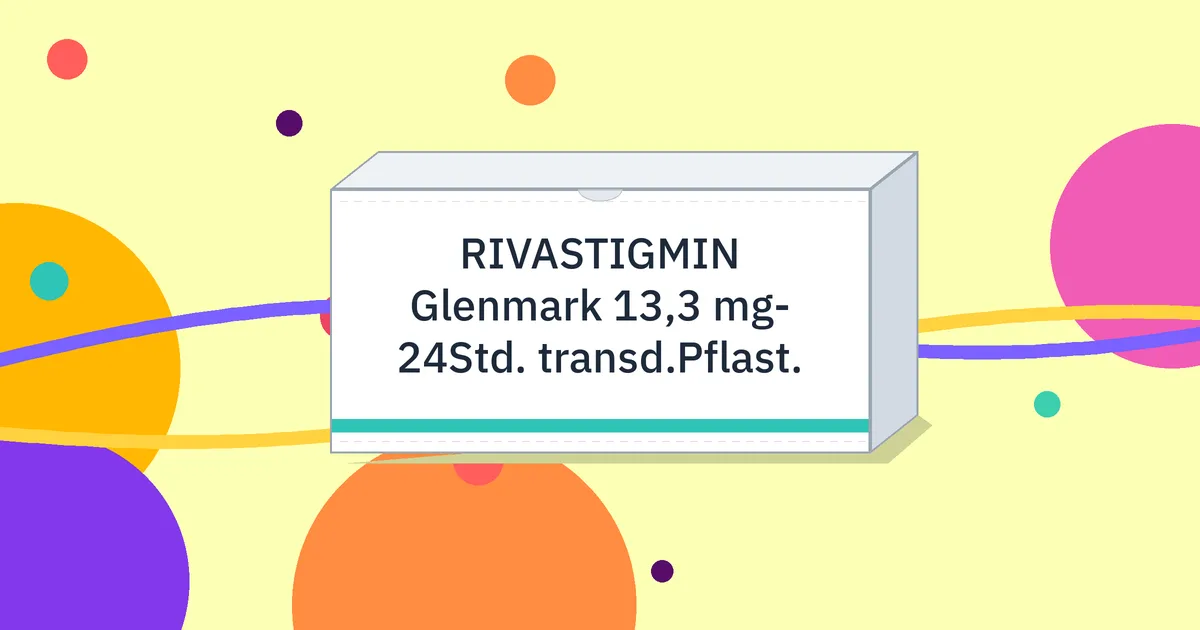 Symbolbild: Packung mit der Aufschrift RIVASTIGMIN Glenmark 13,3 mg-24Std. transd.Pflast. (PZN 12353548) – Verfügbarkeit und Bezug in Apotheken in Frankfurt am Main