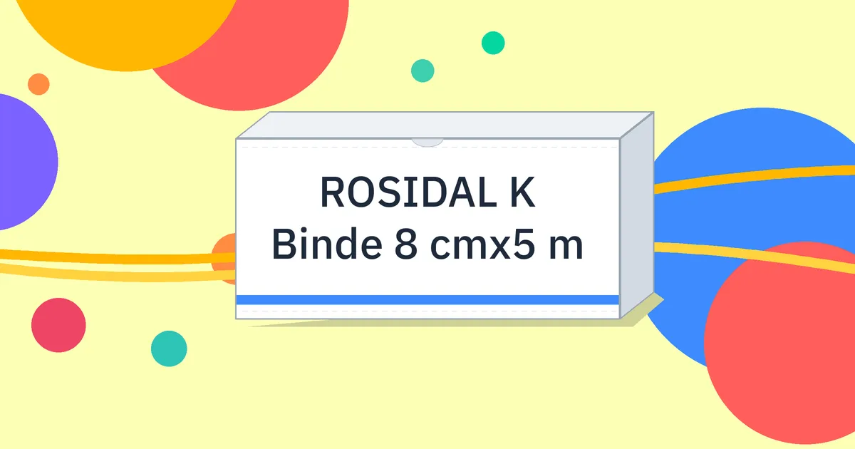 Symbolbild: Packung mit der Aufschrift ROSIDAL K Binde 8 cmx5 m (PZN 18802881) – Verfügbarkeit und Bezug in Apotheken in Frankfurt am Main