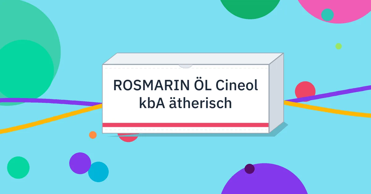 Symbolbild: Packung mit der Aufschrift ROSMARIN ÖL Cineol kbA ätherisch (PZN 02455532) – Verfügbarkeit und Bezug in Apotheken in Frankfurt am Main